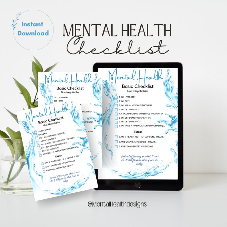Mental Health Check List. Resilience. Self Care Kit Self Care List ...