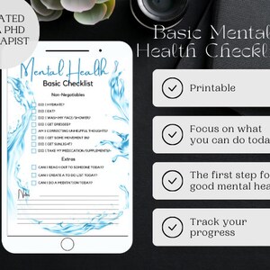 Mental Health Check List. Resilience. Self Care Kit Self Care List ...