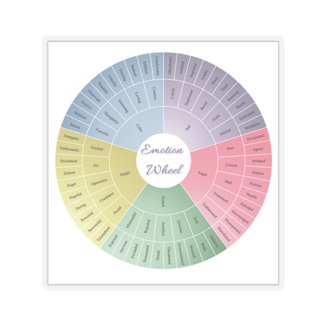 Emotion Wheel Sticker (feelings Wheel Sticker) - Etsy