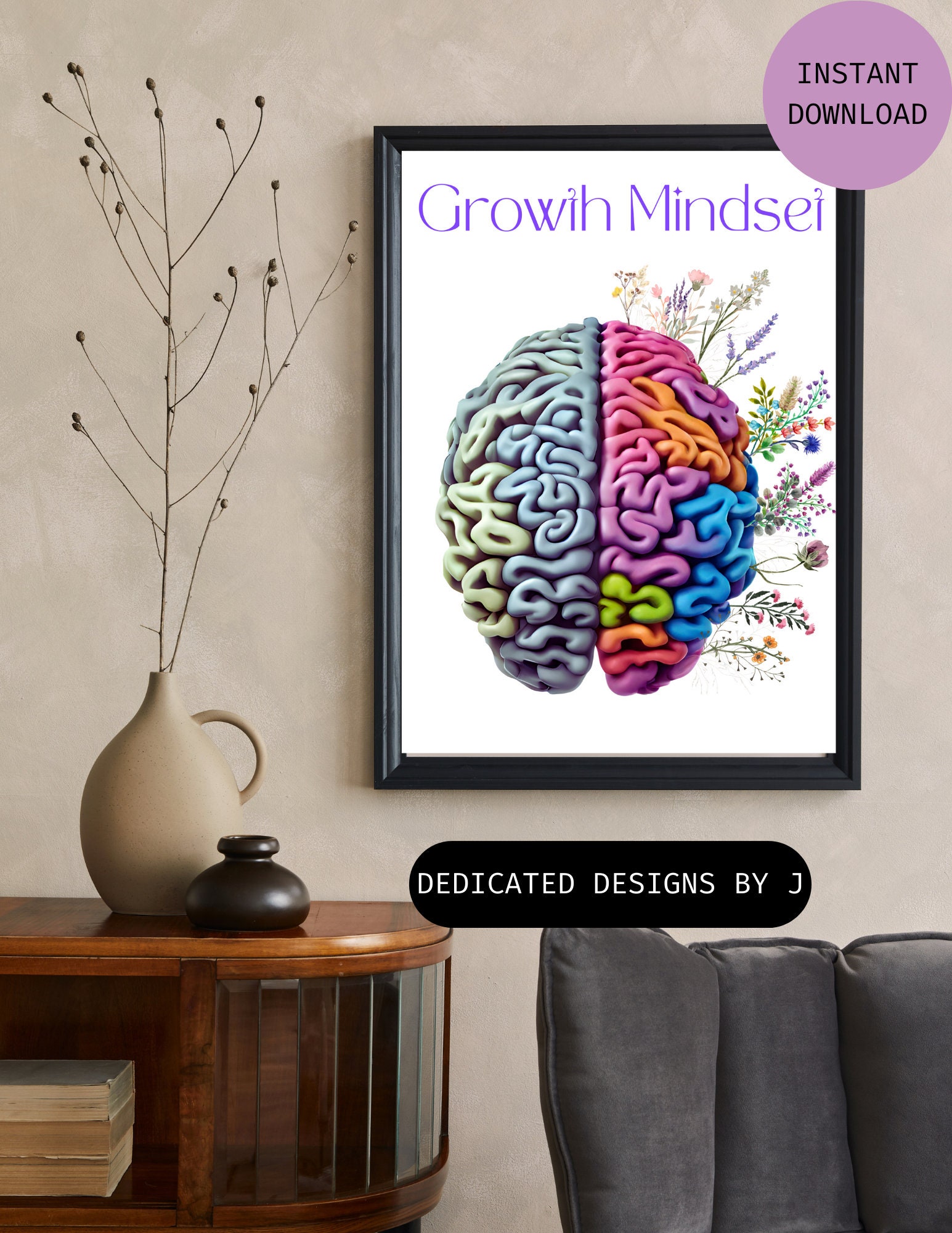 Growth Mindset Wall Art Therapy Office Wall Decor - Etsy