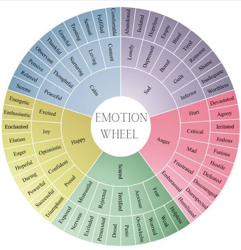 Emotion Wheel Keyring - Great for Therapy, for Your Therapist ...