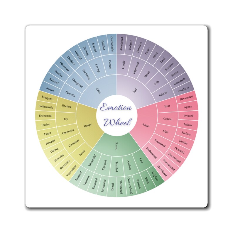 Emotion Wheel Magnet, Feeling Wheel Magnet, Social Worker Gift ...