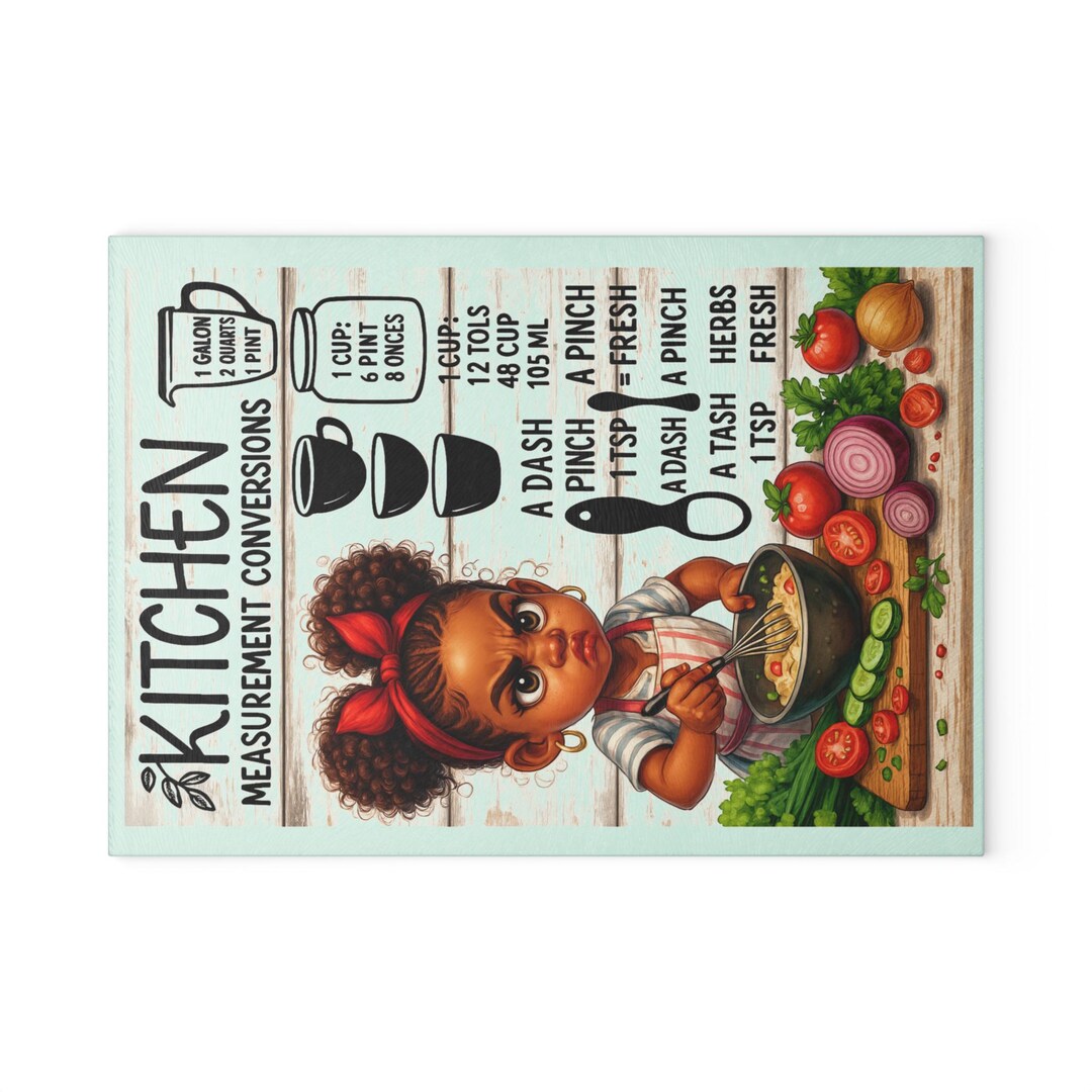Kitchen Conversion Cutting Board: Tempered Glass, Cooking Lover Gift - Etsy
