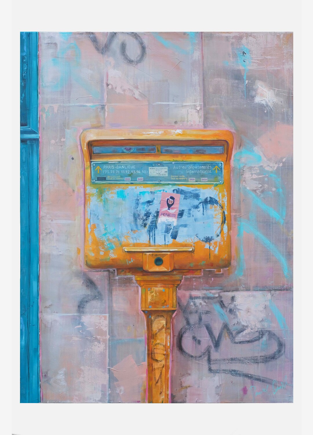 Paris Post Box Original Painting on Canvas - Etsy