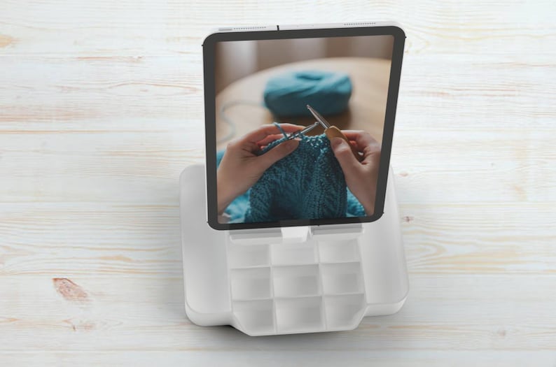 Crochet Caddy With Ergonomic Tablet Stand | Knitting | Sewing ...