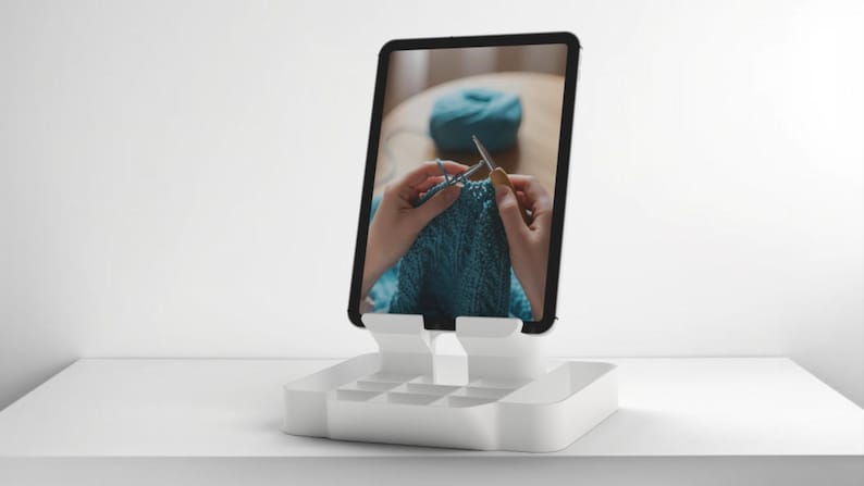 Crochet Caddy With Ergonomic Tablet Stand | Knitting | Sewing ...