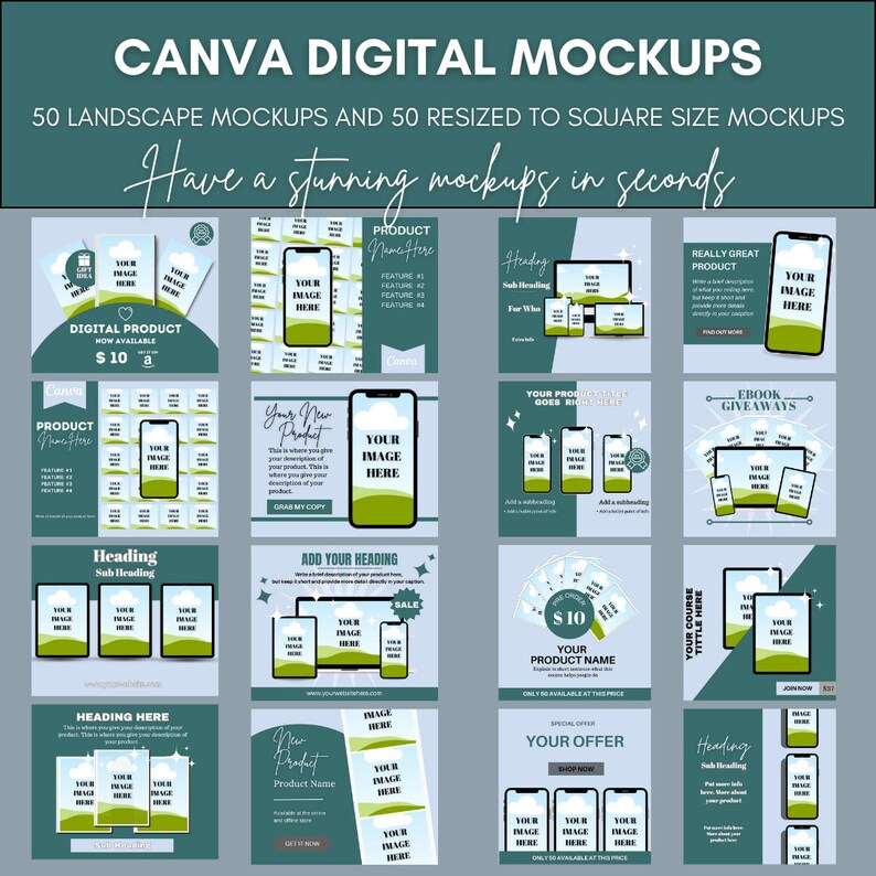Mock up Canva Template for Coaches, Course Creator Mockups,digital ...