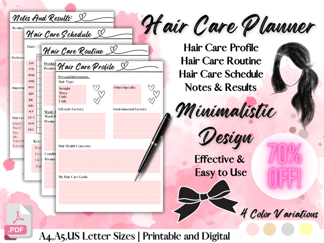 Hair Care Routine Hair Care Planner Hair Care Tracker Hair - Etsy