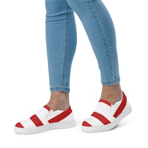 Candy Cane Women’s Slip-on White Canvas Shoes - Etsy