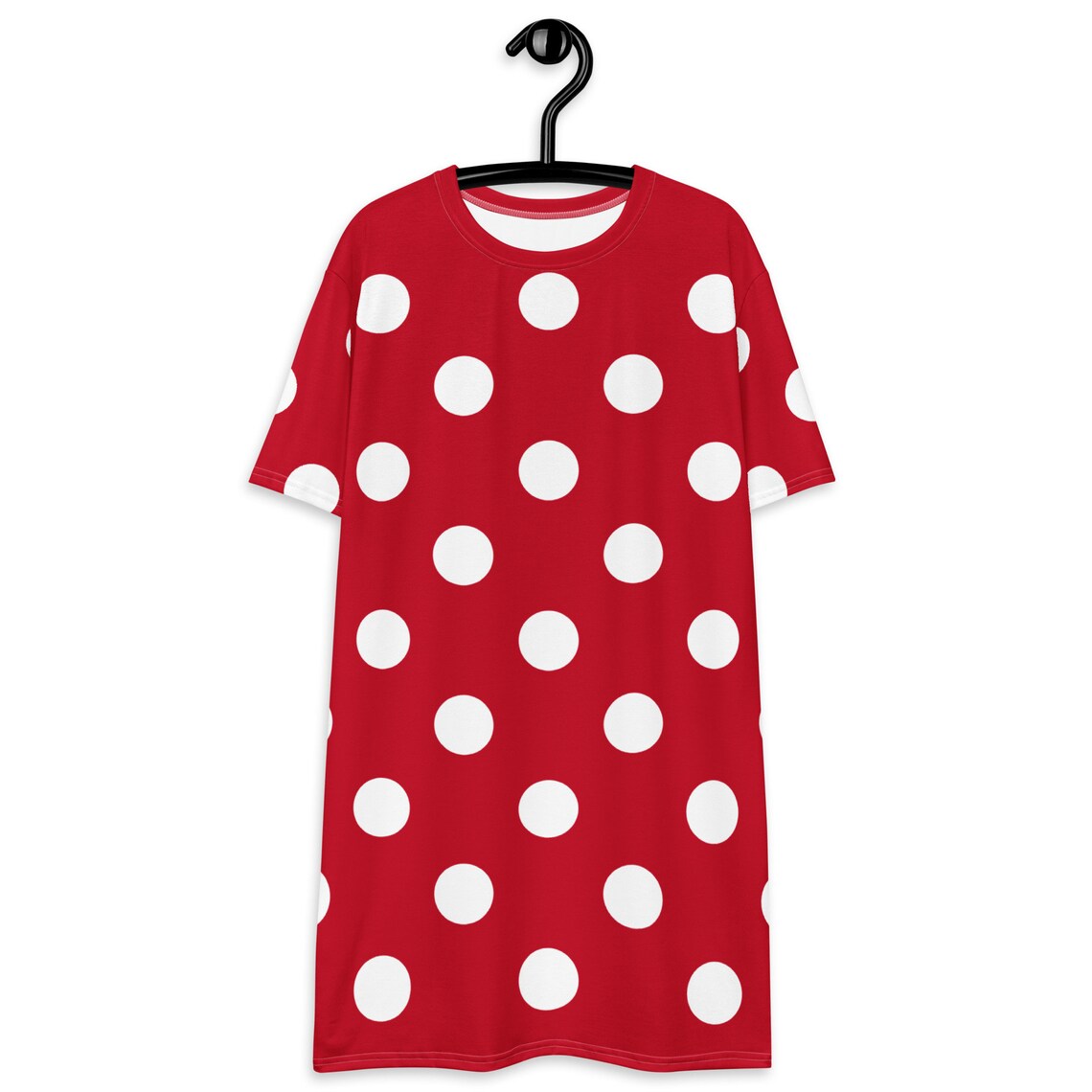 Red and White Polka Dot T-shirt Dress - Etsy