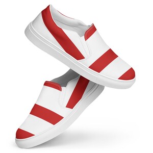 Candy Cane Women’s Slip-on White Canvas Shoes - Etsy