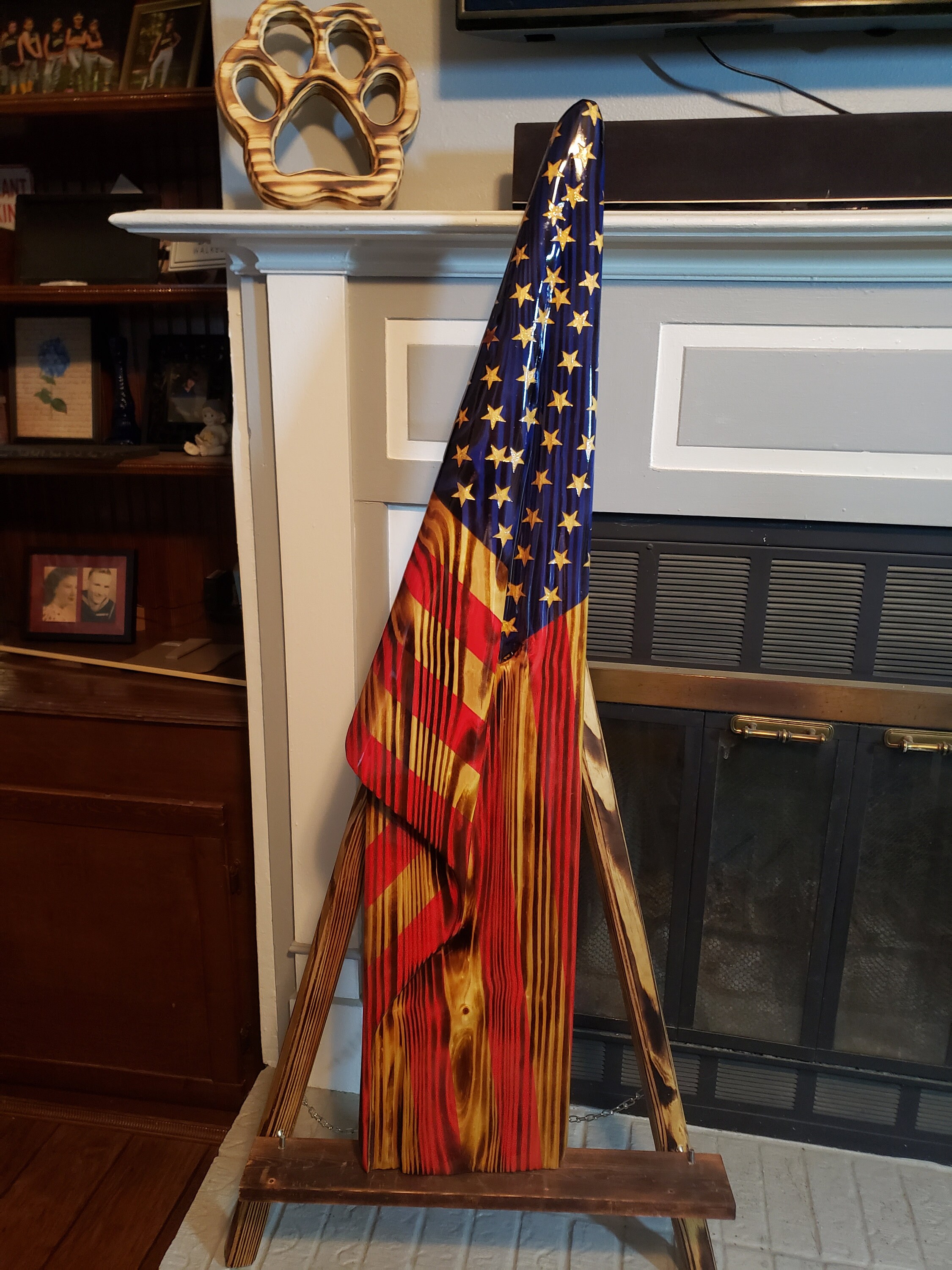 Draped Wood American Flag Vibrant/high Gloss - Etsy