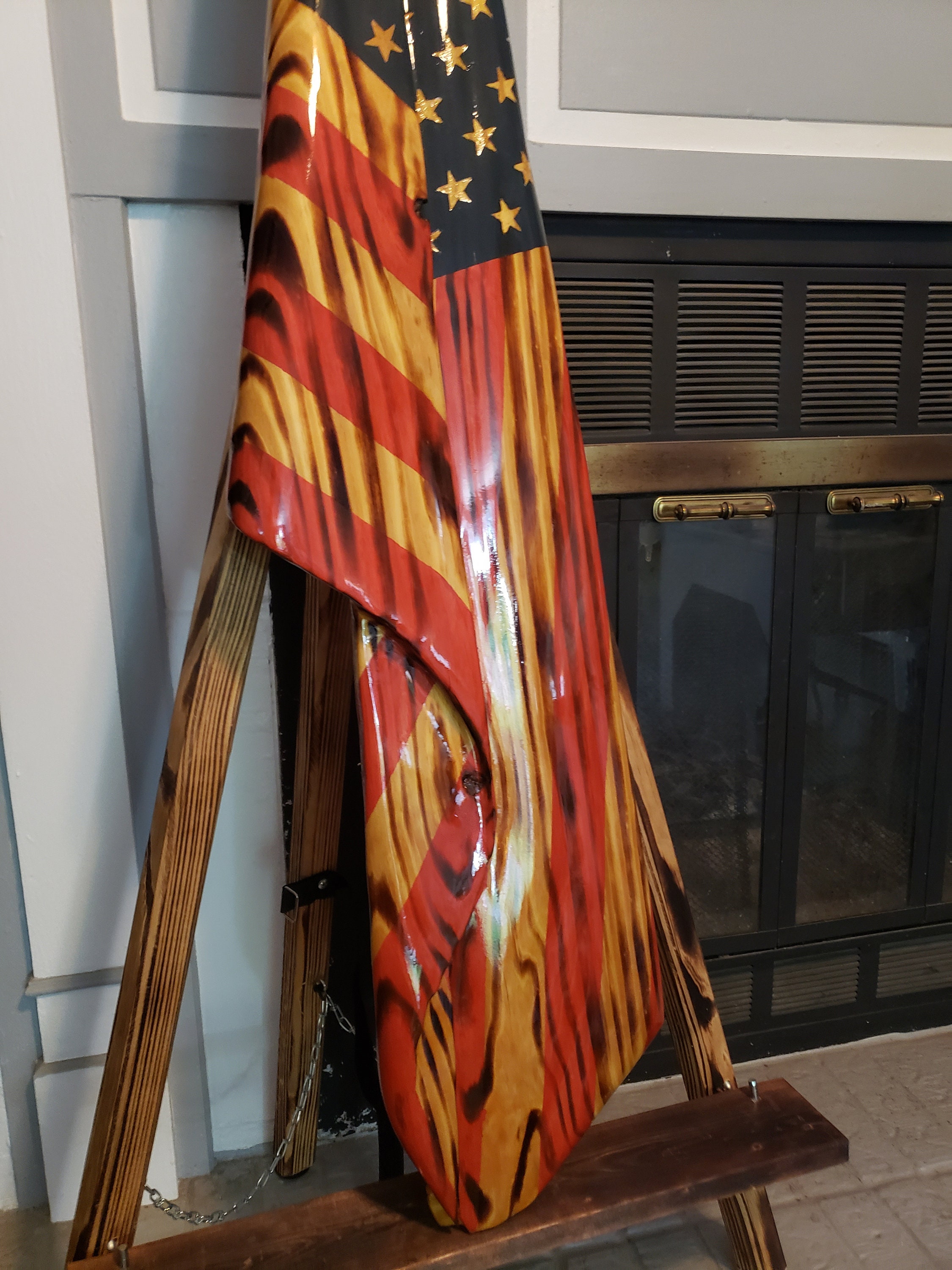 Wooden Draped American Flag Vintage - Etsy