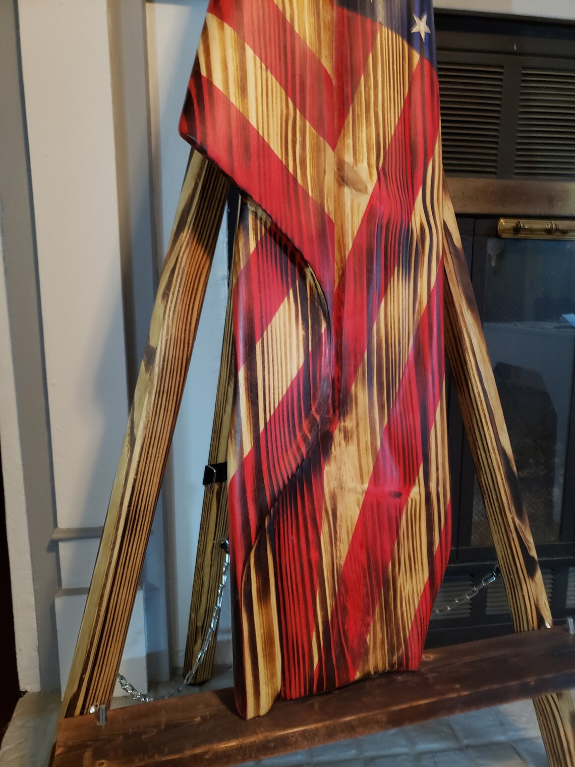 Wooden Draped American Flag Vintage - Etsy