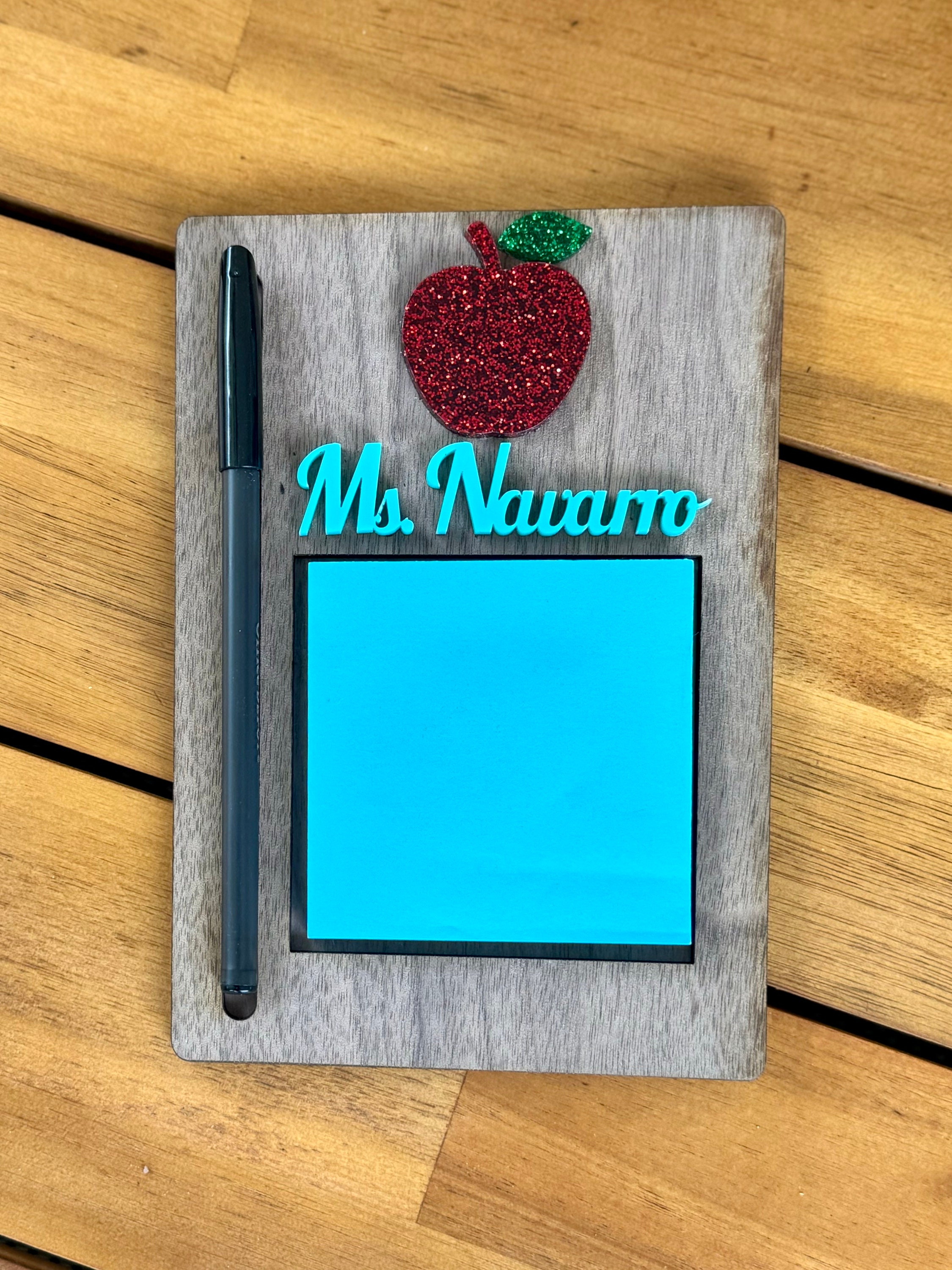 Personalized Sticky Note Holder for Teachers, Christmas Gift for ...