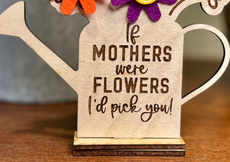 Cute Mothers Day Gift, Craft Flowers Included, Wood Flower Stand, Craft ...