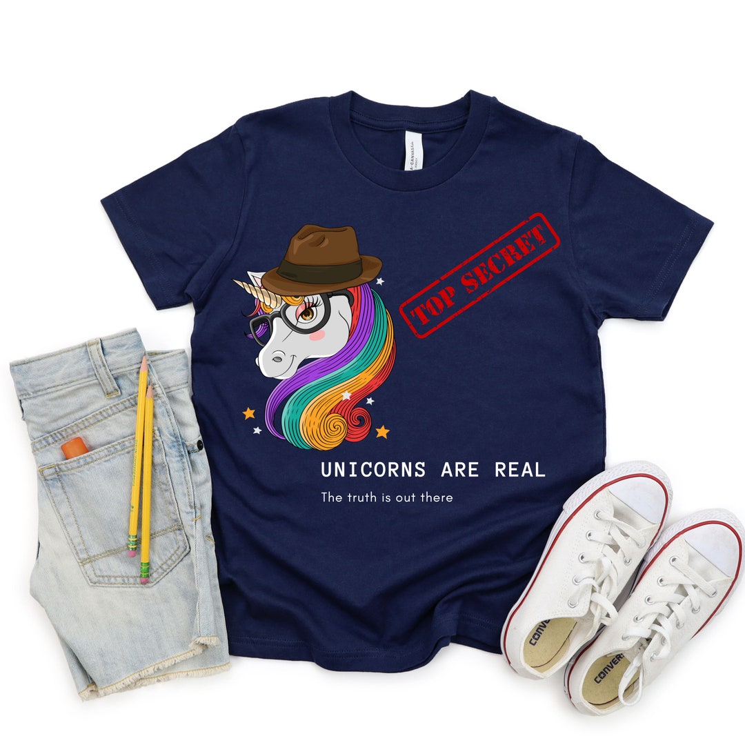 Unicorns Are Real Top Secret T-shirt, Unique Unicorn Shirt, Super Cute ...