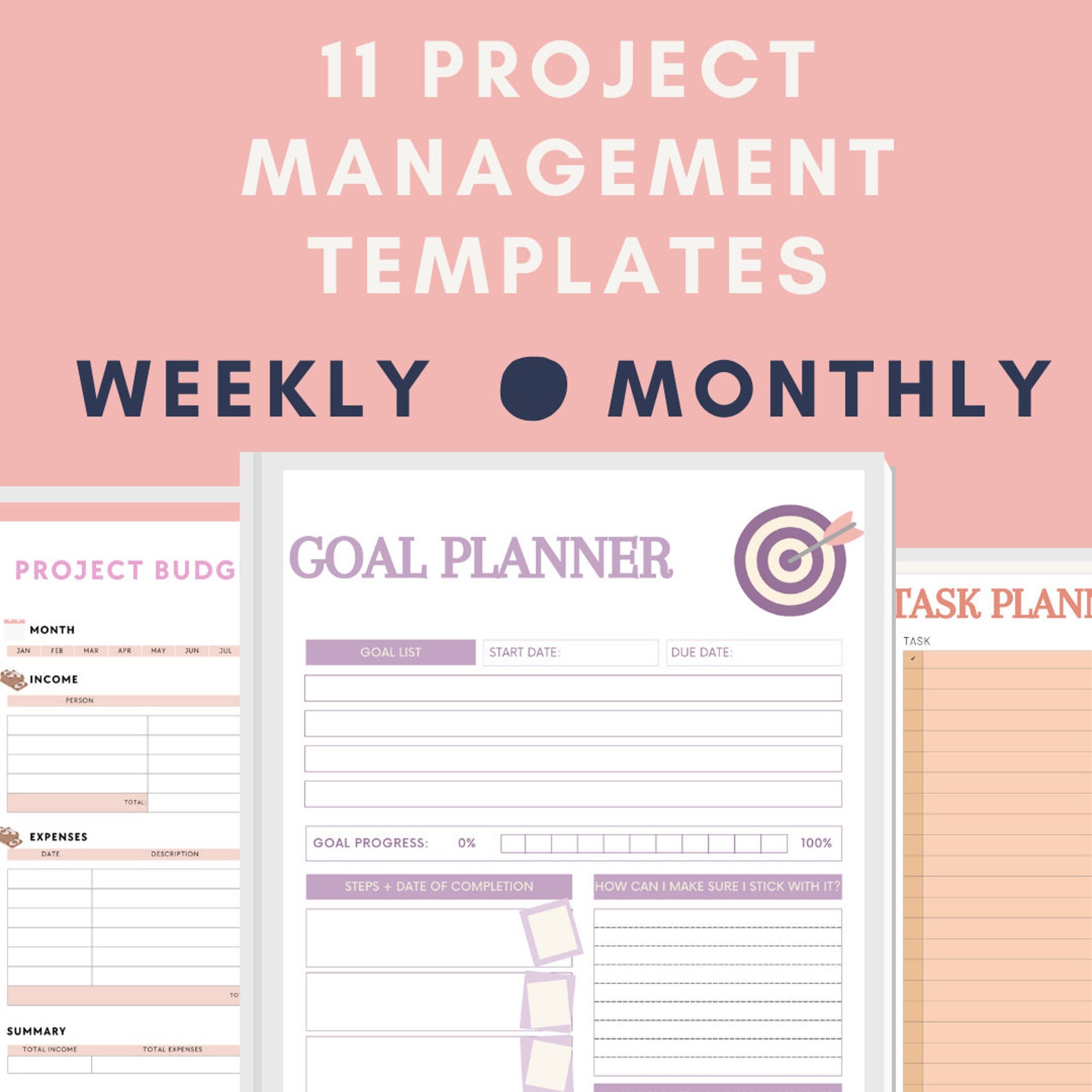 11 Project Management Templates Printables for Productivity Management ...