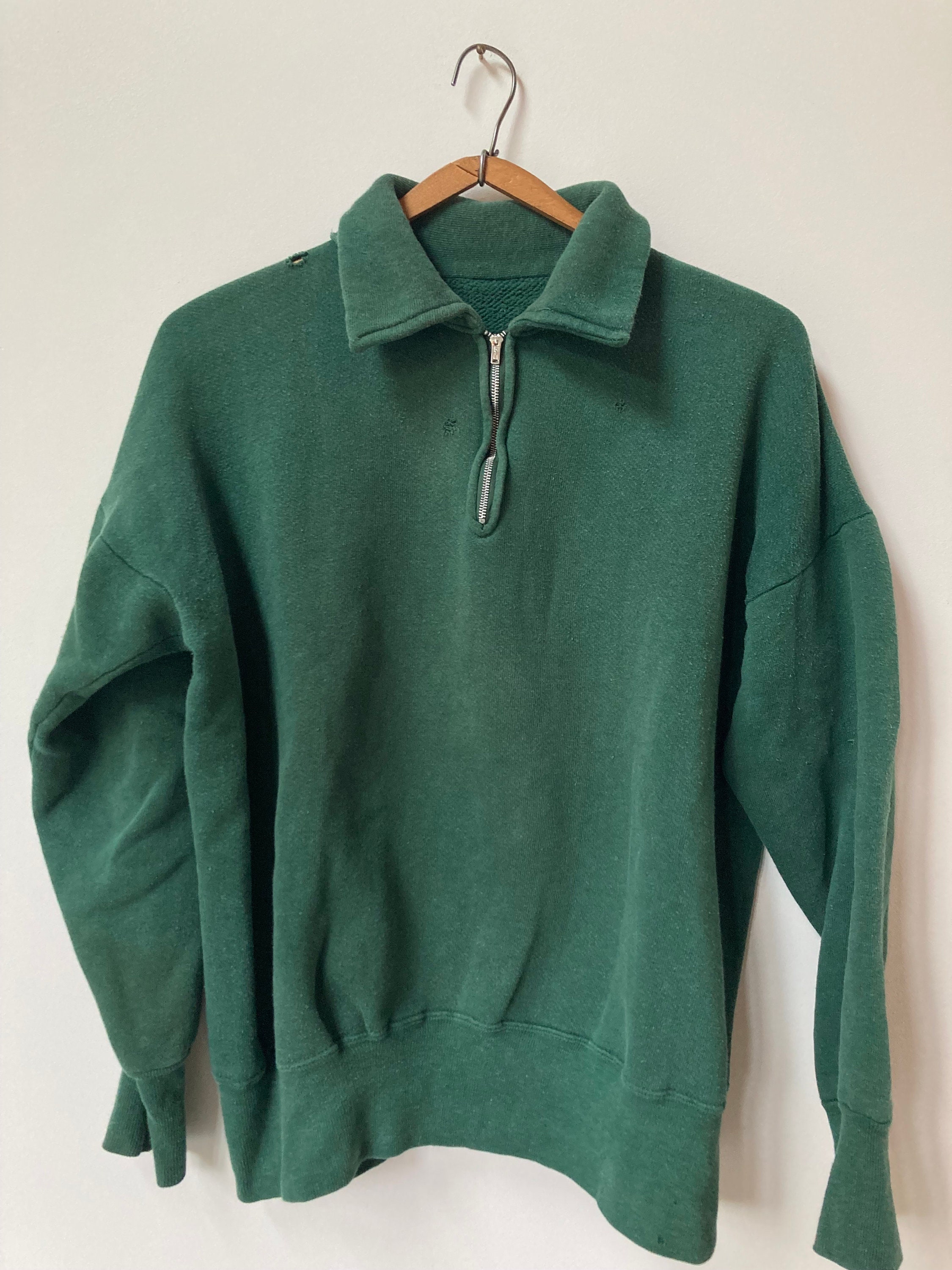 Vintage 1950's Quarter Zip Sweatshirt - Etsy Vintage 1950's Quarter Zip Sweatshirt - Etsy
