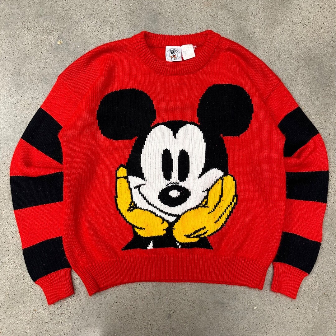 Vintage Mickey Mouse Number Nine Style Knit Sweater - Etsy