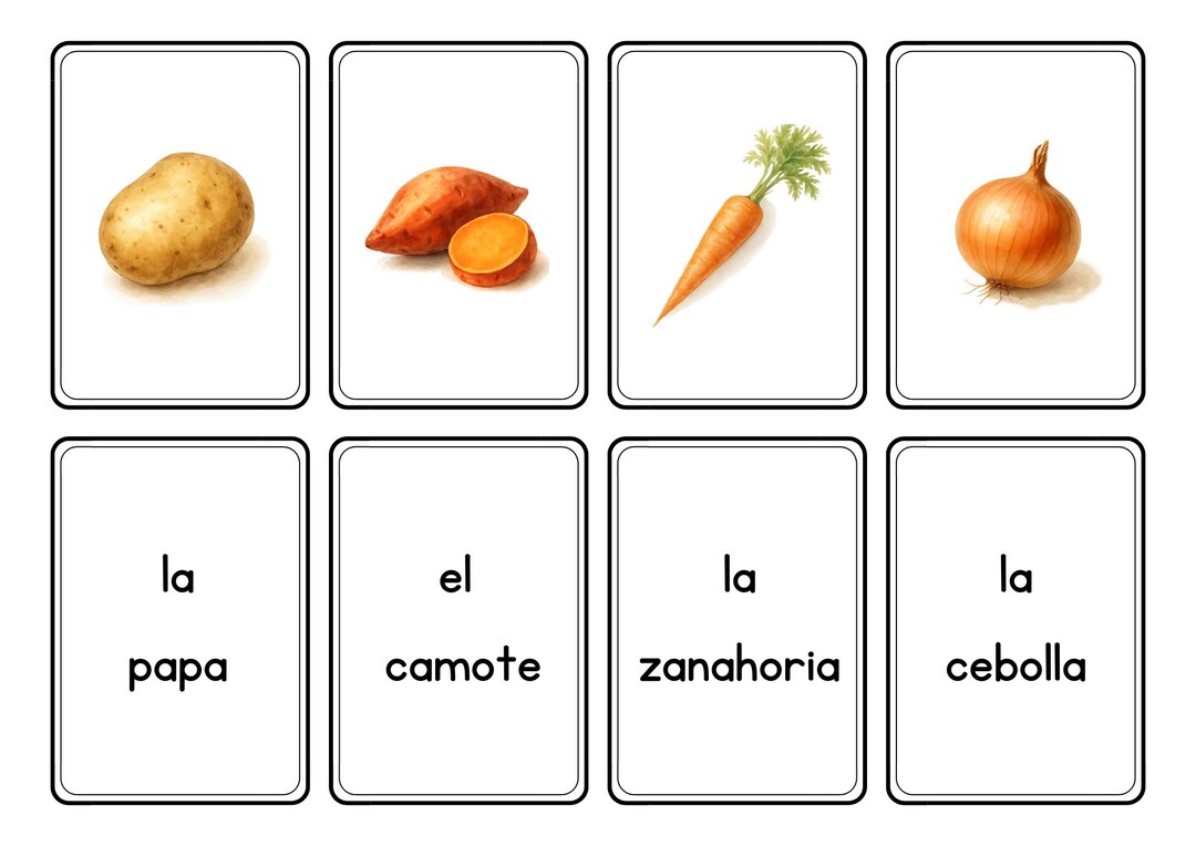 Las Verduras - Beginner Spanish Picture Flashcards Fruits - Etsy