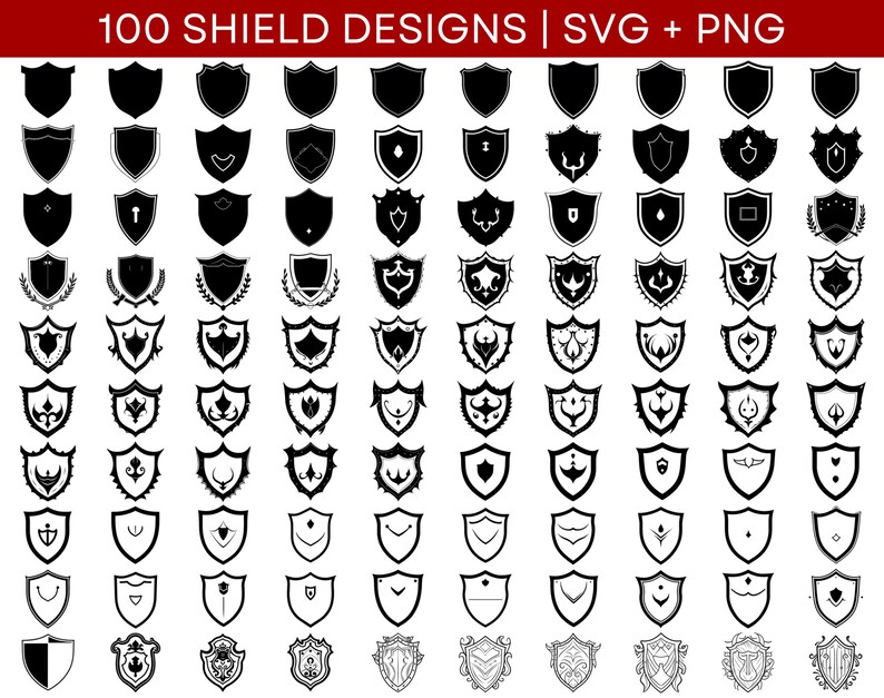 Shield SVG Bundle - Shield PNG Bundle - Shield Clipart - Shield SVG Cut ...