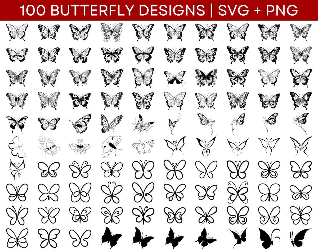 Butterfly SVG Bundle - Butterfly PNG Bundle - Butterfly Clipart ...