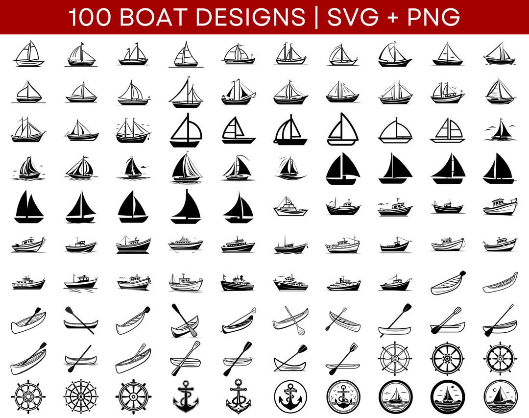 Boat SVG Bundle - Sail Boat Svg - Ship Svg - Speedboat Svg - Cruise ...
