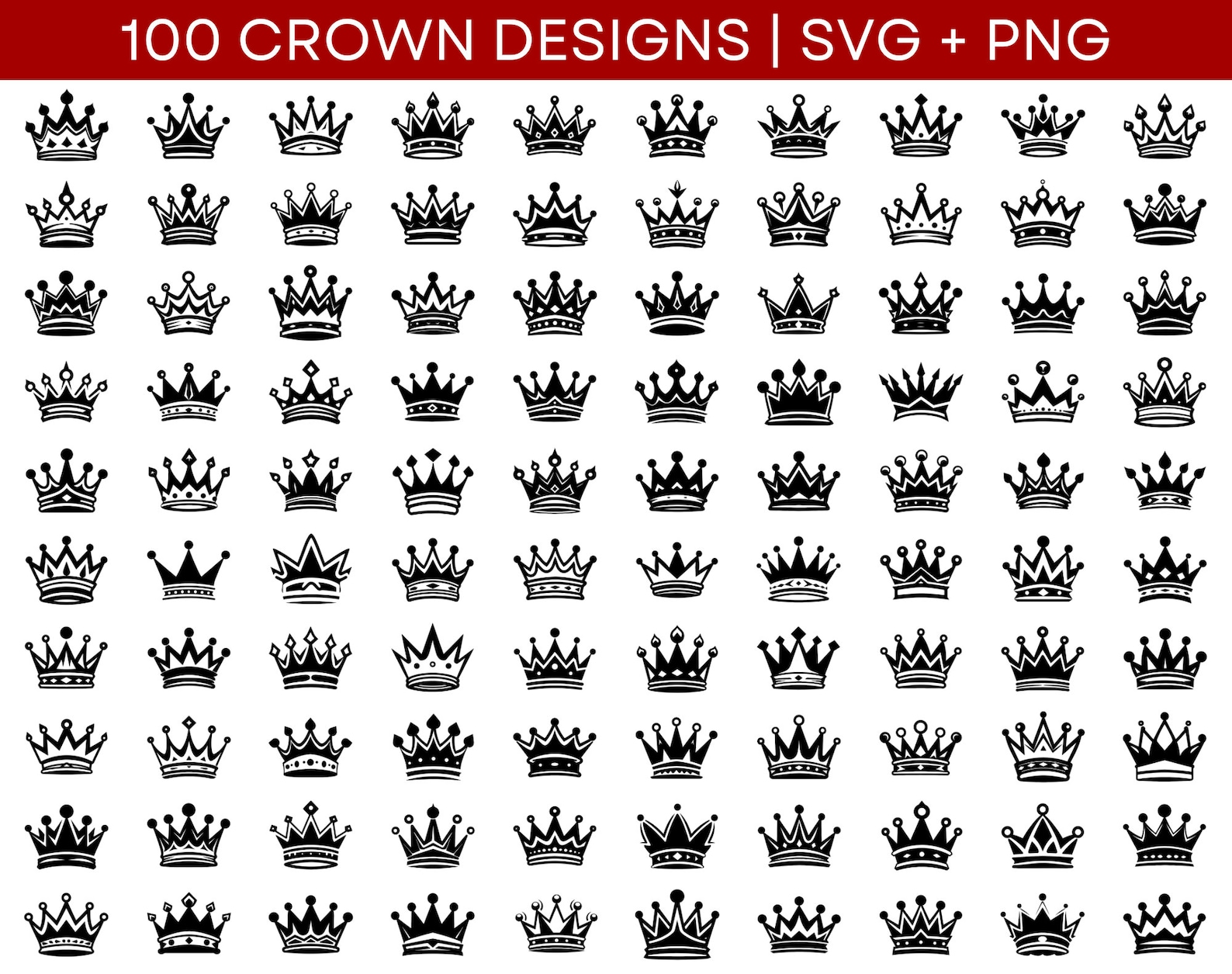 Crown SVG Bundle - Crown PNG Bundle - Crown Clipart - Crown SVG Cut ...