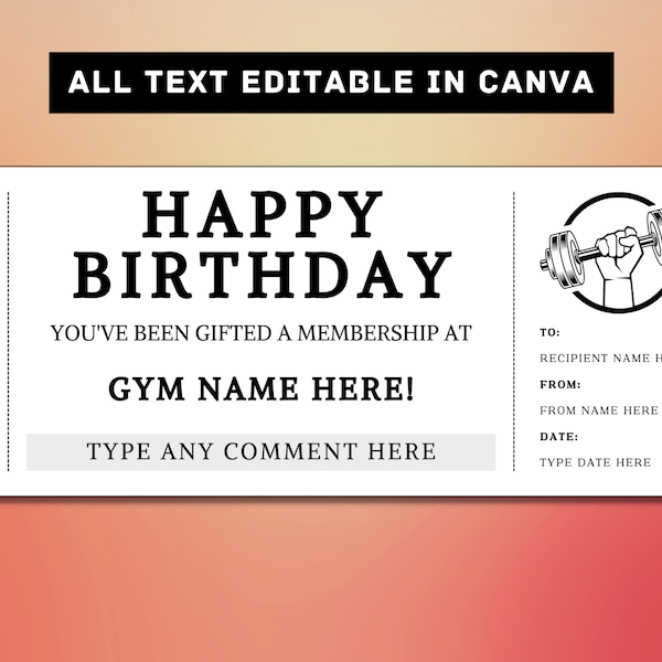 Fitness Voucher - Etsy
