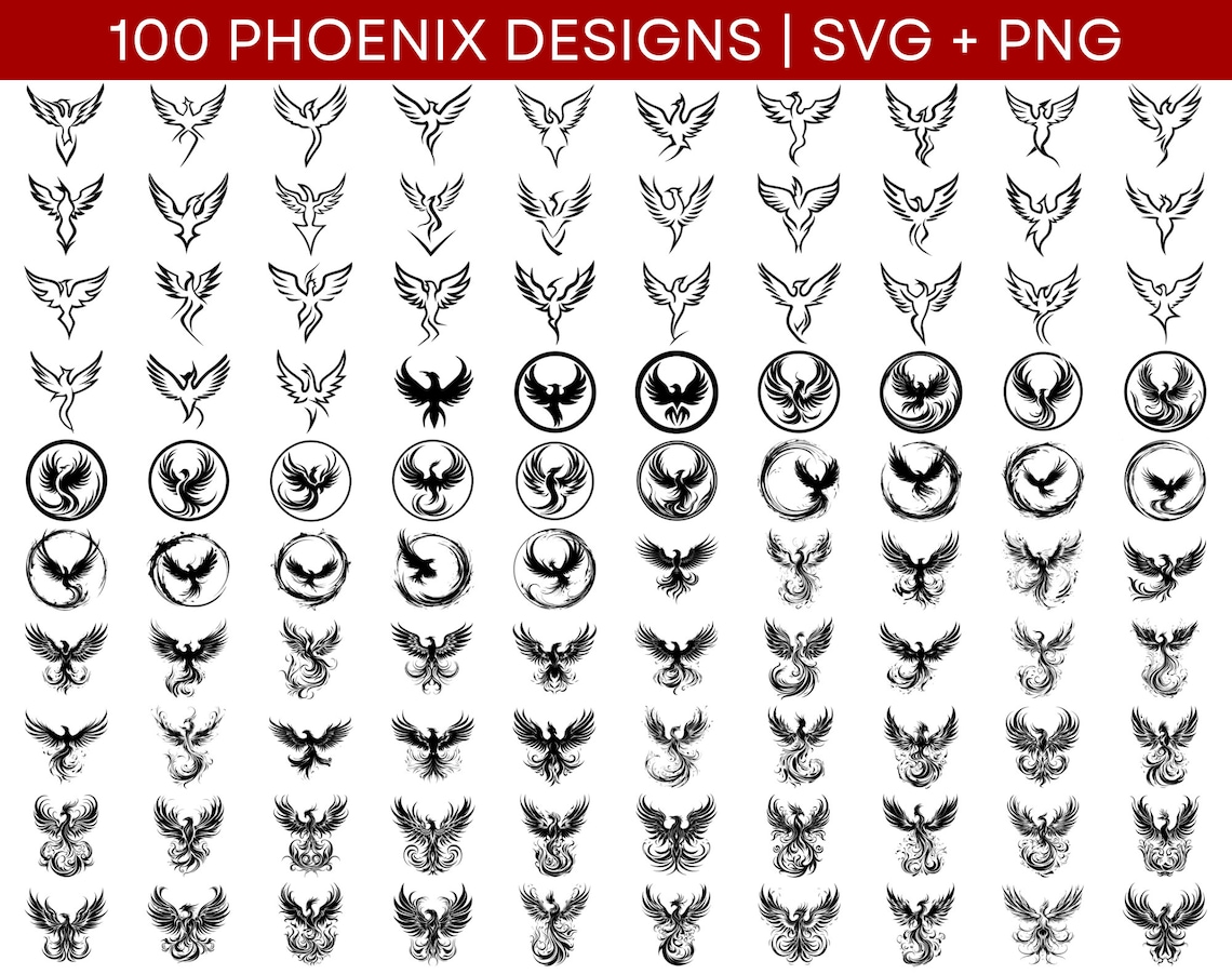 Phoenix SVG Bundle Phoenix PNG Bundle Phoenix Clipart Phoenix SVG Cut ...