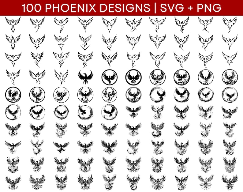 Phoenix SVG Bundle - Phoenix PNG Bundle - Phoenix Clipart - Phoenix SVG ...