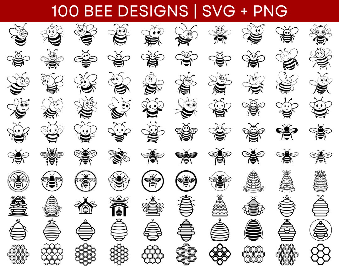Bee SVG Bundle - Bee PNG Bundle - Bee Clipart - Bee Cut Files for ...