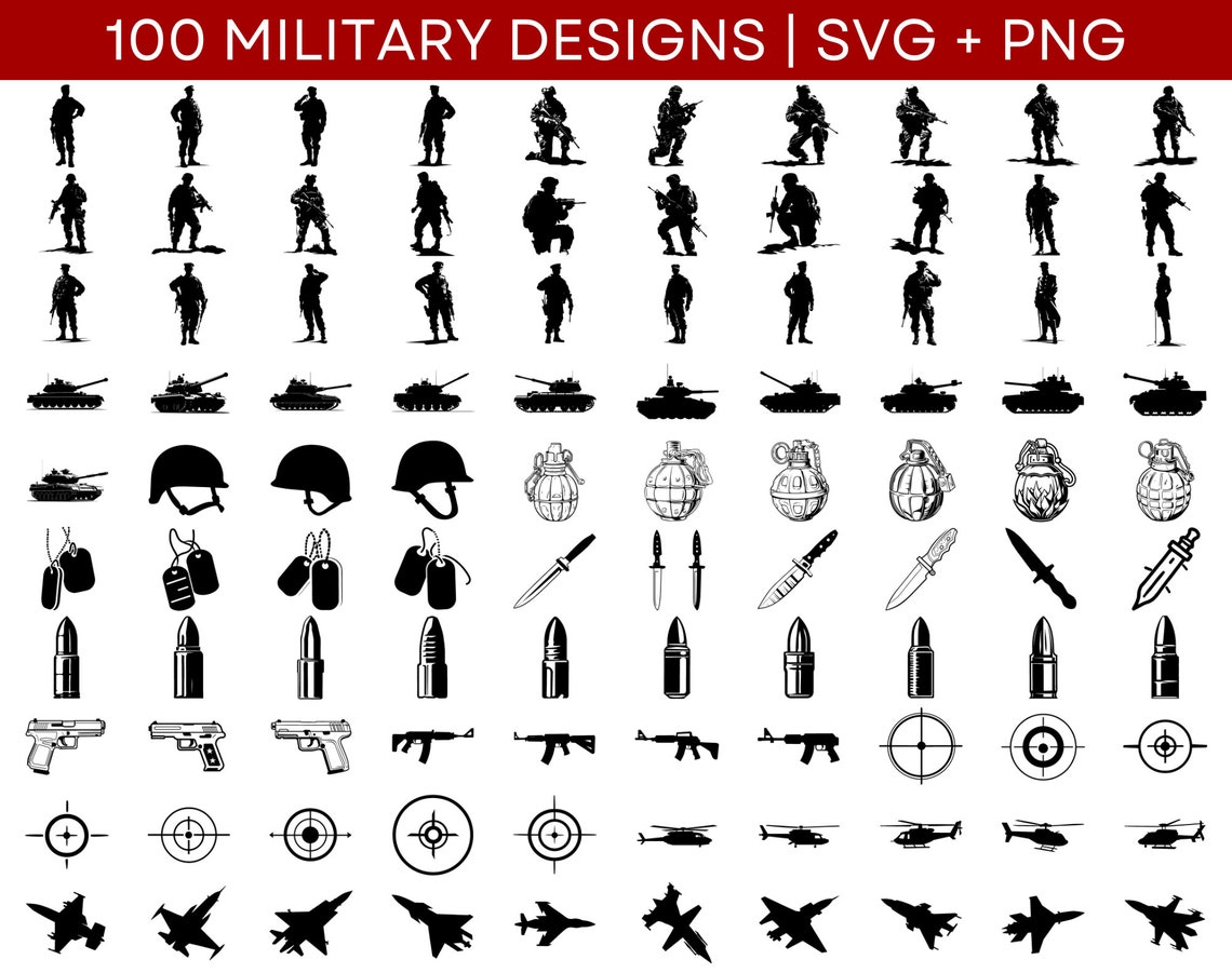 Military SVG Bundle - Military PNG Bundle - Military Clipart - Military ...