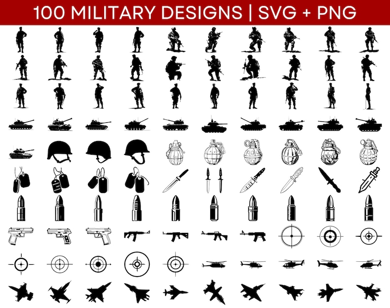 Military SVG Bundle - Military PNG Bundle - Military Clipart - Military ...