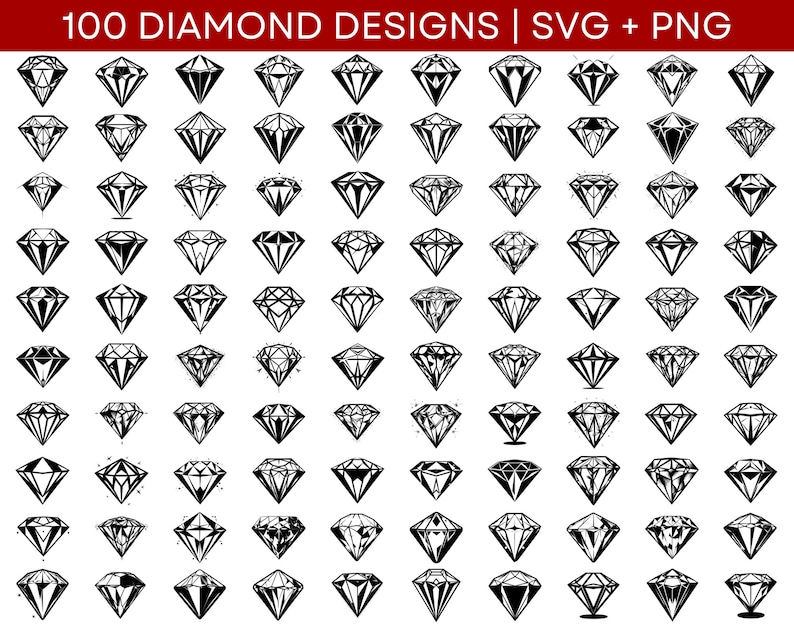 Diamond SVG Bundle - Diamond PNG Bundle - Diamond Clipart - Diamond SVG ...