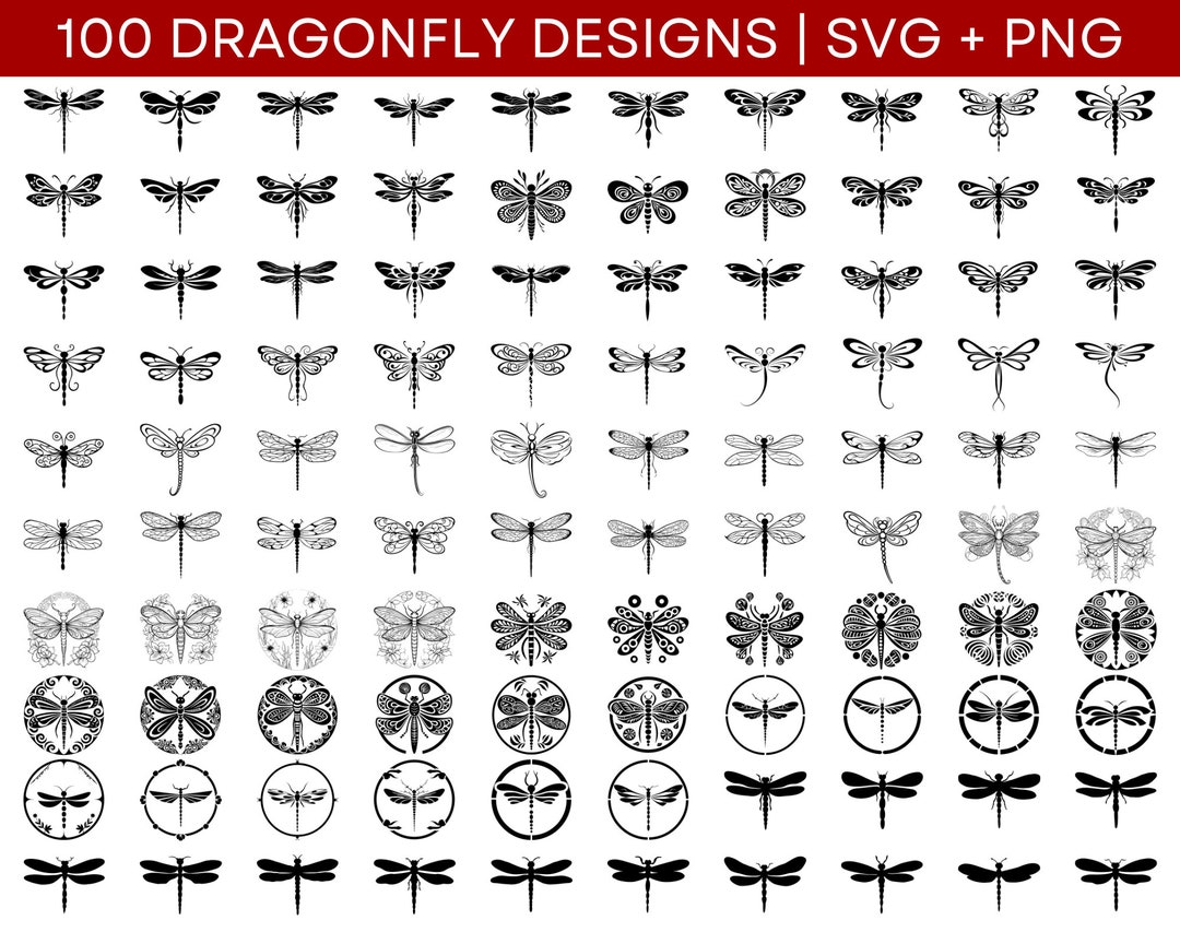 Dragonfly SVG Bundle - Dragonfly PNG Bundle - Dragonfly Clipart ...