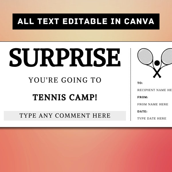 Tennis Lesson Gift Certificate - 60+ Gift Ideas for 2024