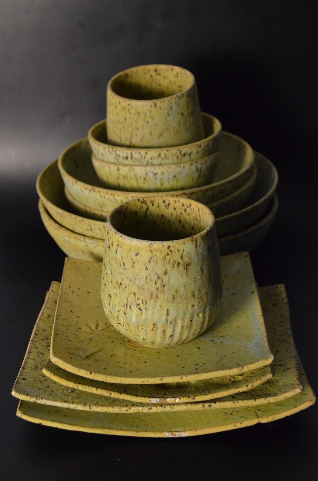 14 Piece Earth Tone Dinner Set - Etsy