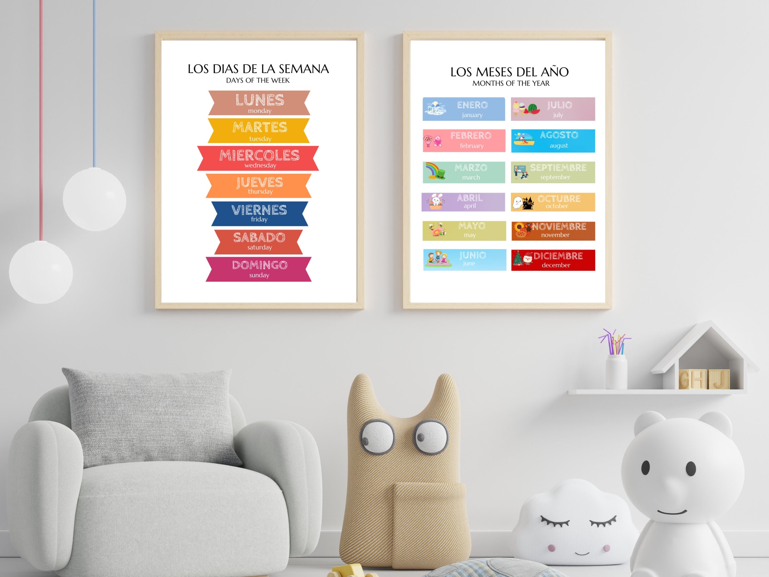 Bilingual Poster 12-pack Set (spanish With English) Educational Posters ...