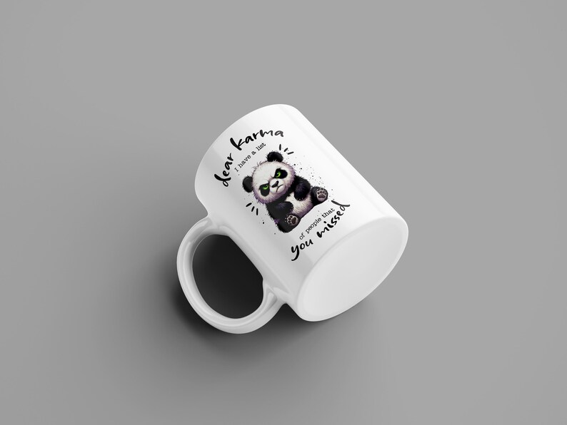 Custom Panda Karma List Coffee Mug, Funny Humour Ceramic Cup (11oz or ...