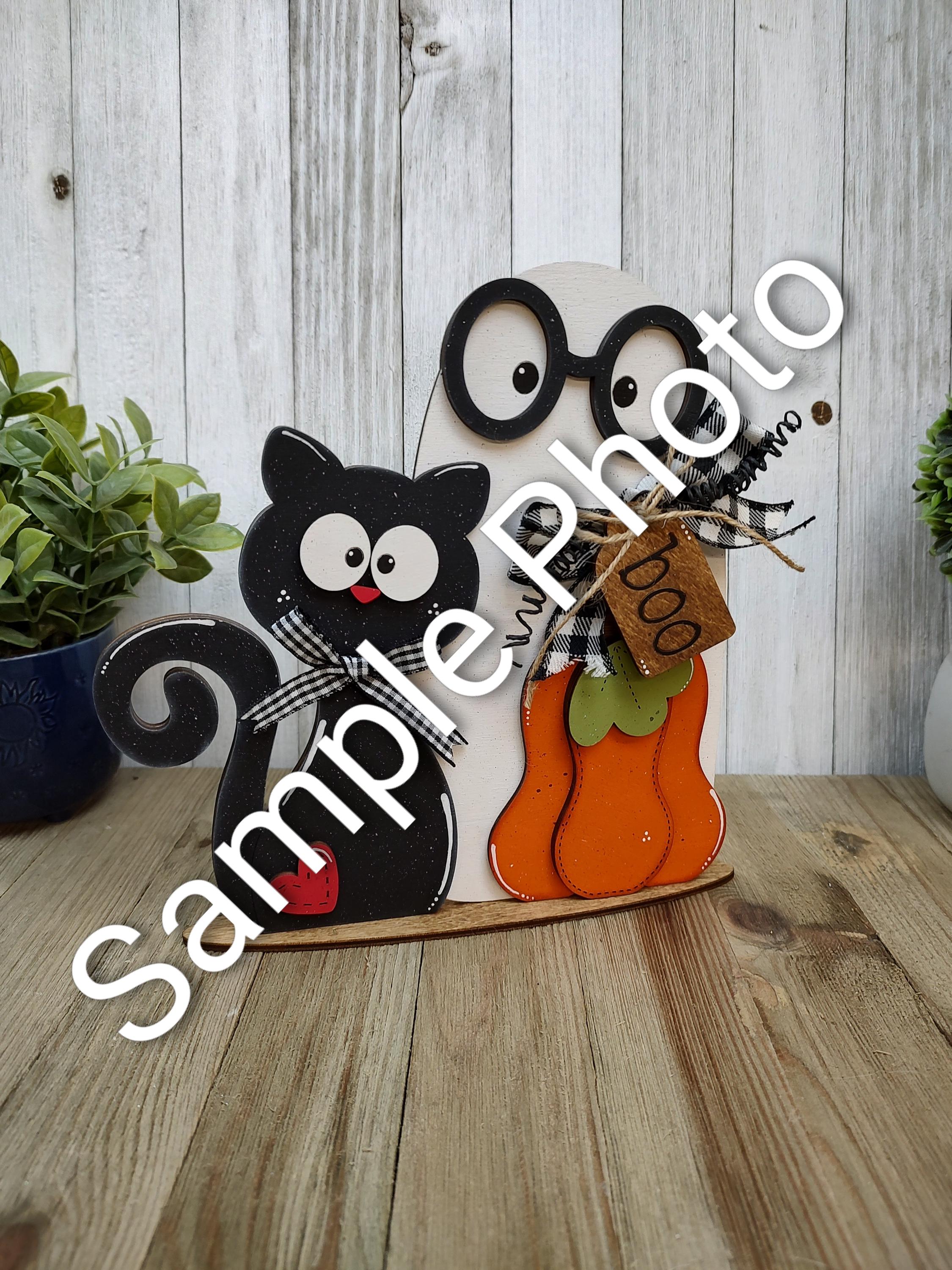 Ghost Cat Pumpkin Shelf Sitter Kit - Etsy