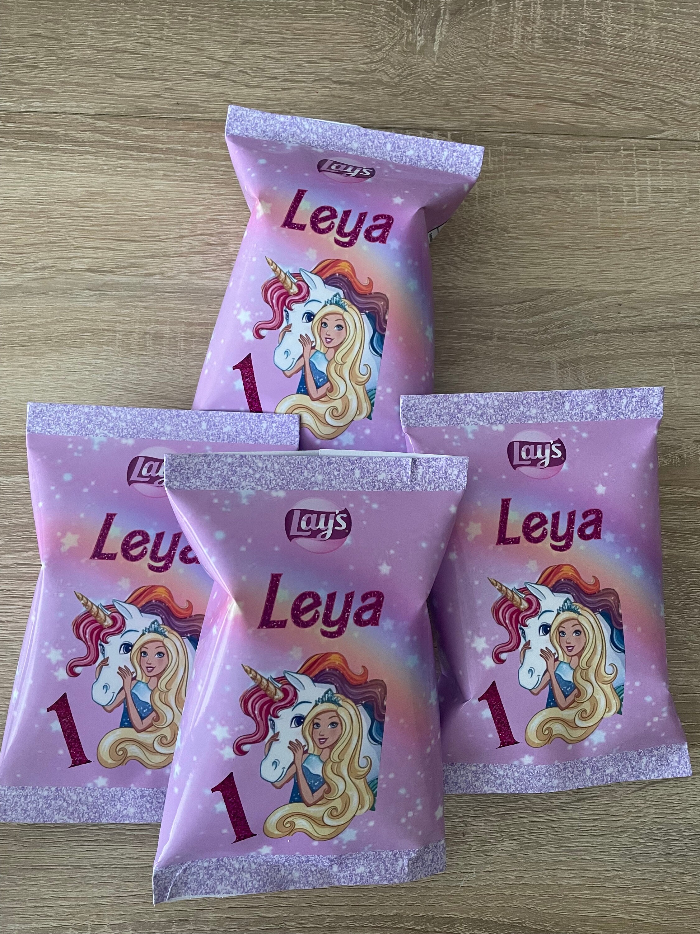 Personalized Barbie Unicorn Chips Barbie Birthday - Etsy