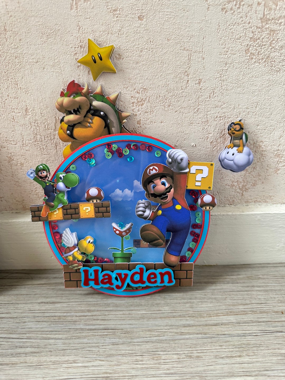 Personalized Mario Bros Shaker Cake Topper Super Mario - Etsy