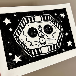 Coraline Inspired | "new Eyes" | Button Eyes | Linocut ...