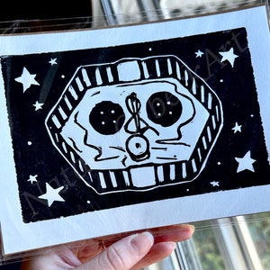 Coraline Inspired | "new Eyes" | Button Eyes | Linocut ...