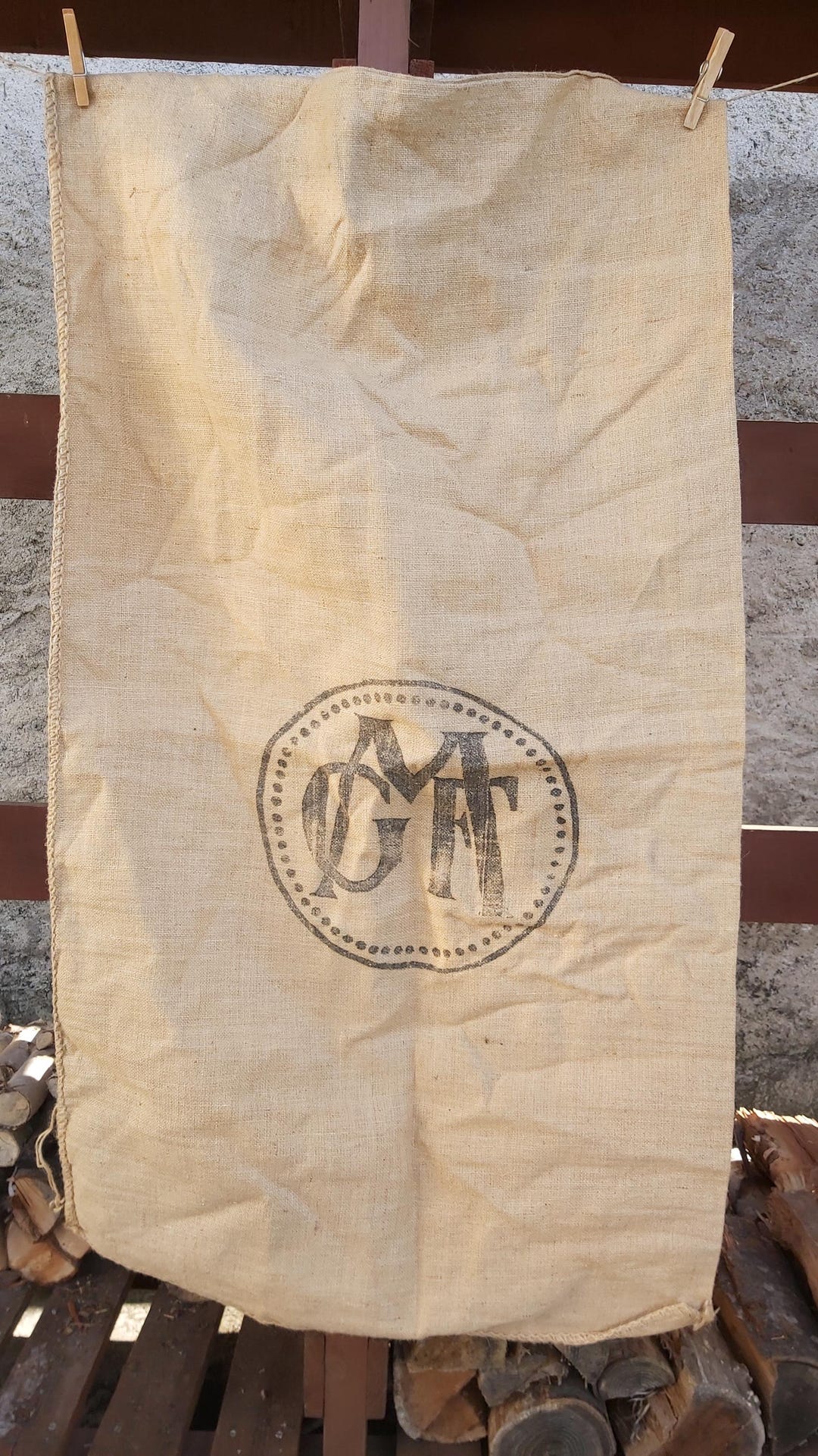French Vintage Old Grain Sack Wheat Sack Feed Sack Flour Sack Rustic ...