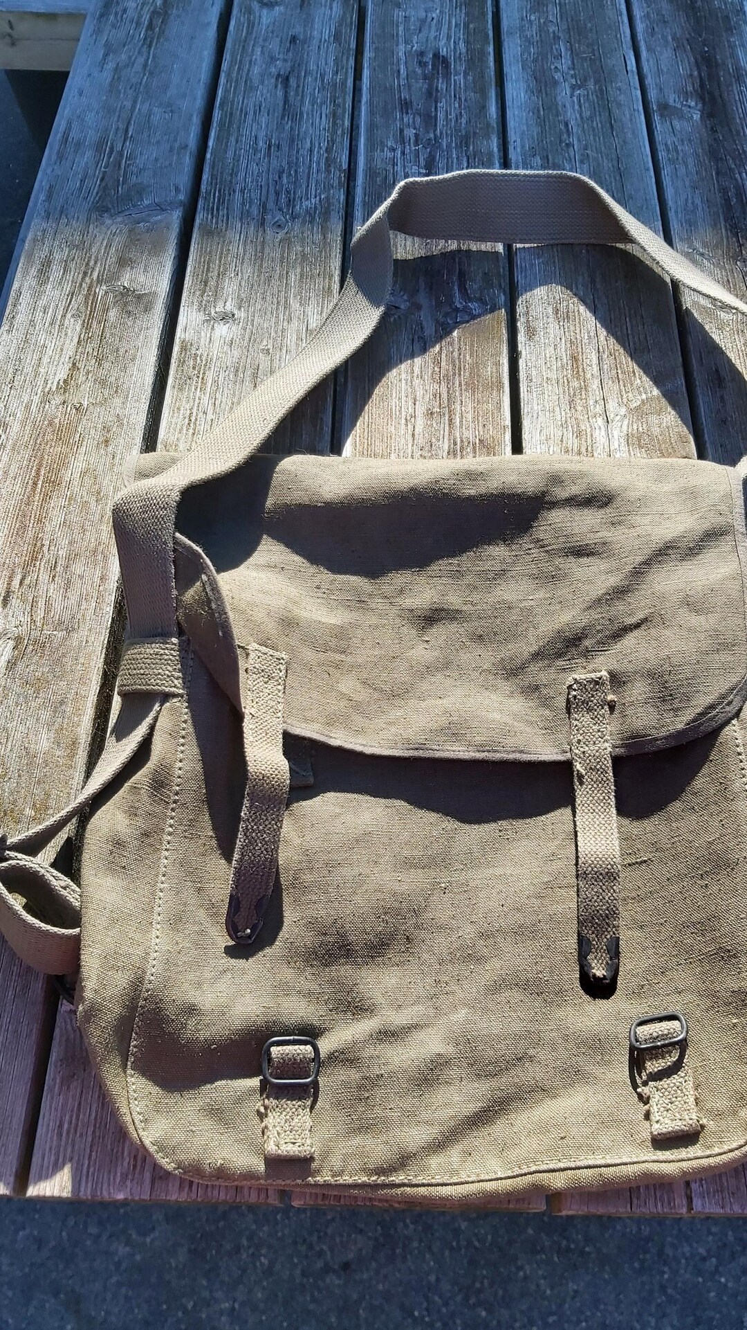 Vintage French Army Musette Bag, Khaki Canvas M36 Style - Etsy