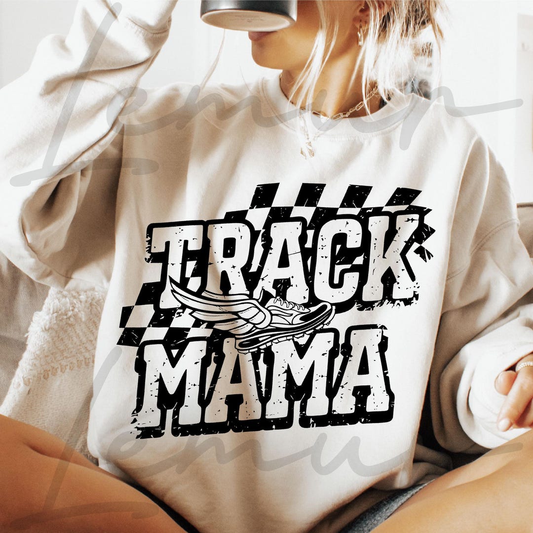Checkered Track Mama PNG Svg, Track Mom Svg, Track and Field Svg ...