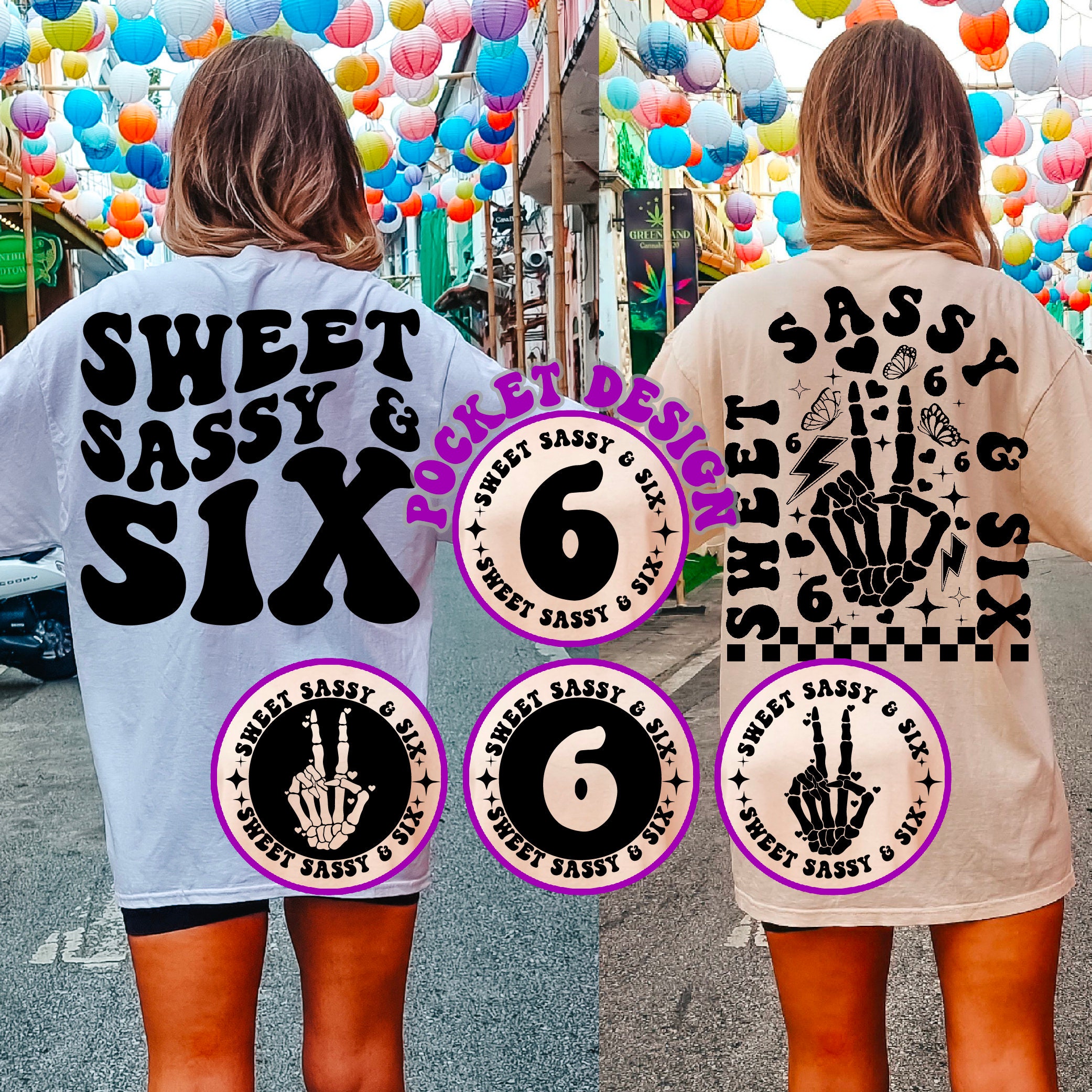 Sweet Sassy & Six Svg 6th Birthday Svg Birthday Svg - Etsy